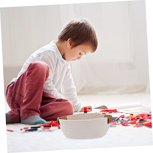 LIGHTAOTAO Cotton Rope Storage Basket White Hamper Baby Decor White Decor Cotton Rope Basket Jute Rope Basket Decorative Woven Basket Bathroom Organizing Baskets Cotton Basket Blanket
