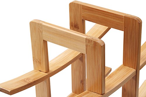 Mosa Natural Bamboo 12 Bottle Wine Rack (11.8" X 5.7" X 16.3"), Wood Wine Rack Countertop Wooden Wine Accessories