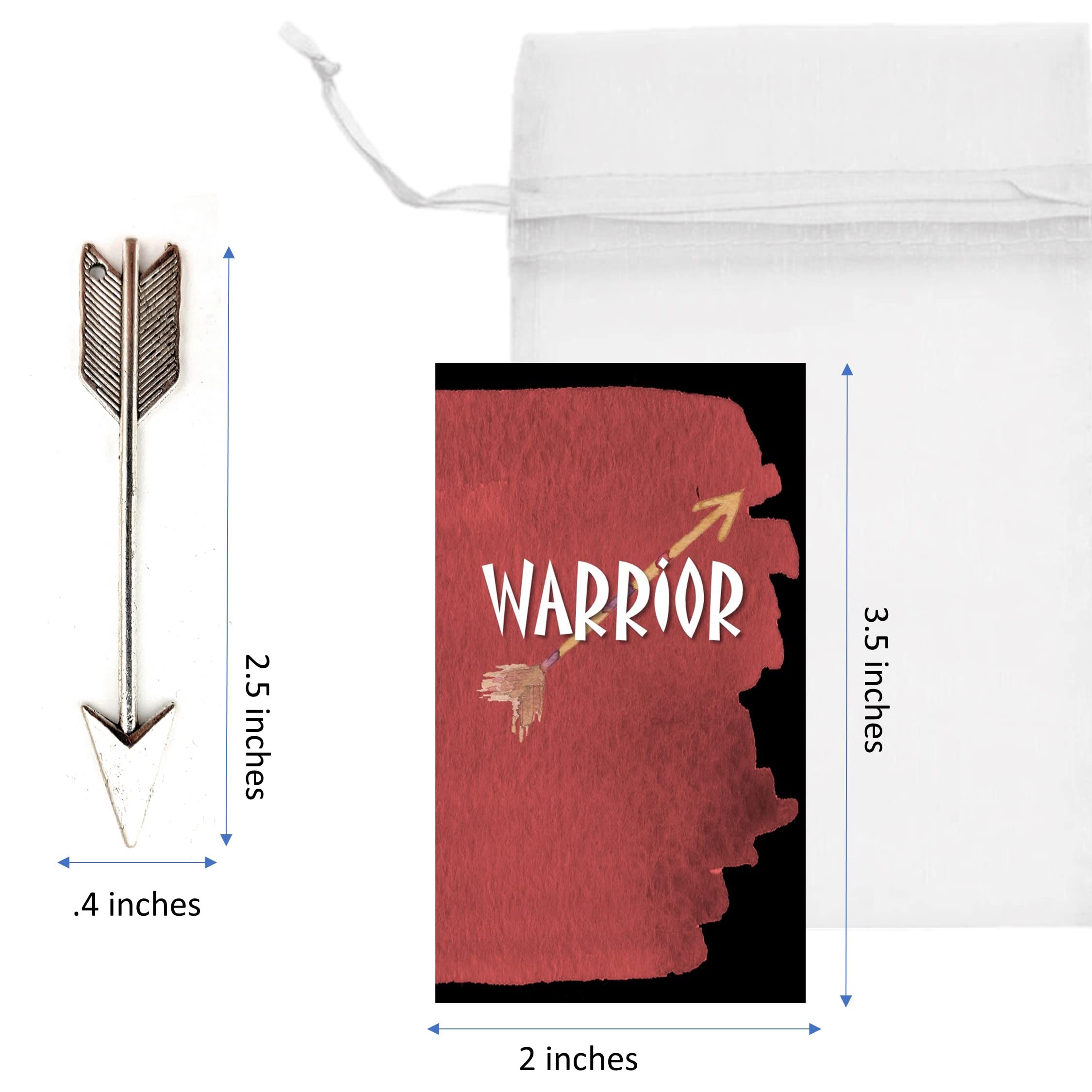 Smiling Wisdom - Bulk 30 Warrior Gift Sets - Employees Staff Mini Warrior Appreciation Cards, Bags and Arrow Keepsake Gifts (90 Pcs) - Silver Arrow