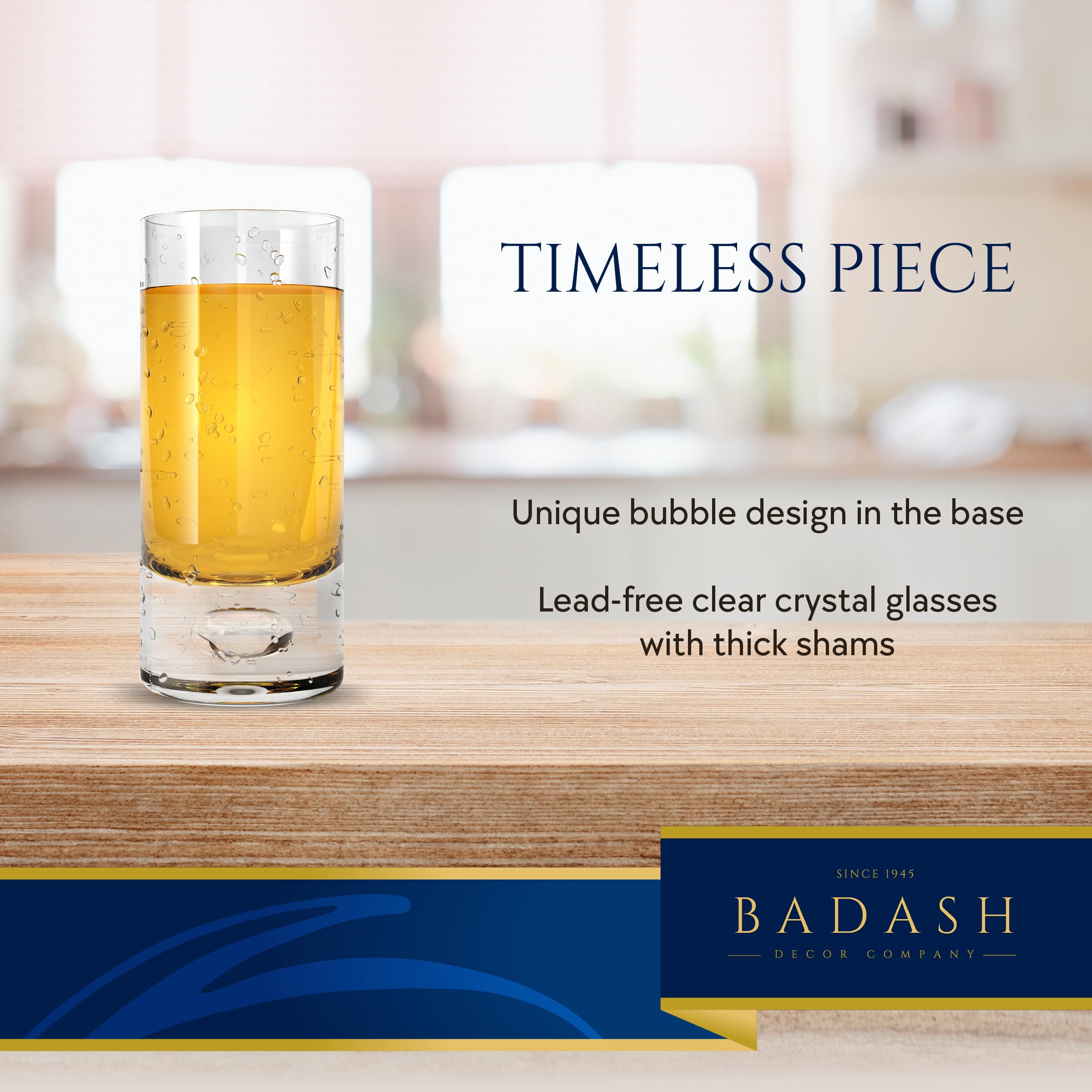 Badash Galaxy Crystal Shot Glasses - 4" Tall 3oz Lead-Free Glassware Set of 6