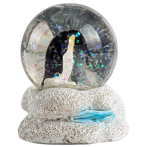 Elanze Designs Mommy Penguin and Chicks 3 x 3 Miniature 45MM Water Globe Table Top Figurine