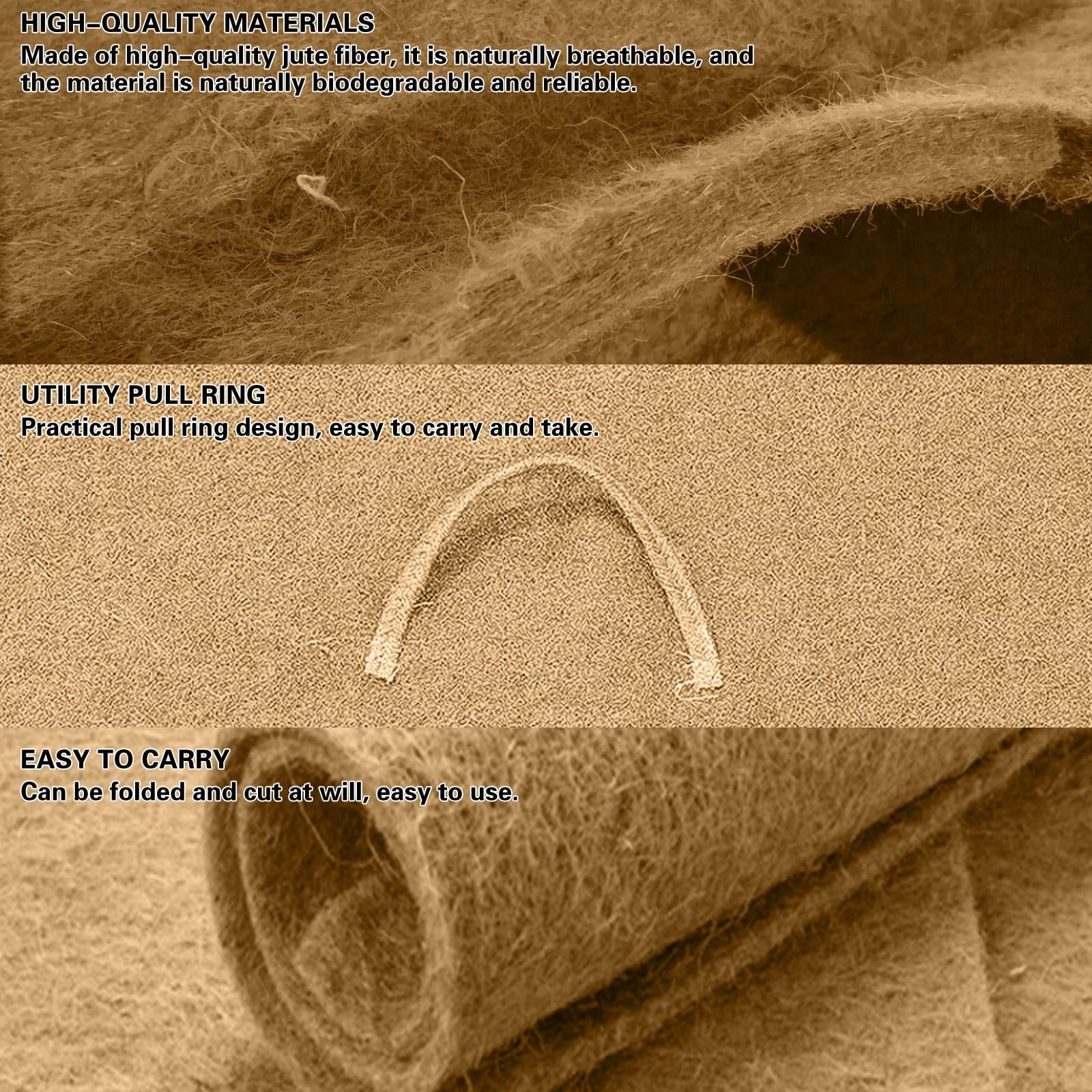 Worm Blanket for Composter, 4Pcs 23.62 * 23.62 inch Worm Blanket, Jute Fibre for Compost Bin Keeps The Worms Dark & Moist & Warm,Worms for Composting Worm Farm Kit