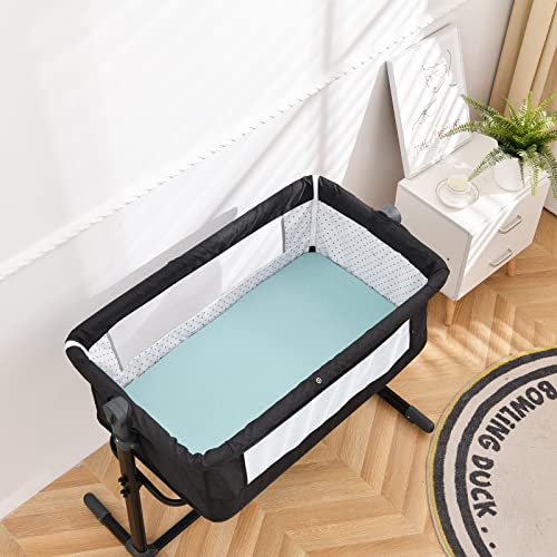 MEILA Bassinet Sheets Compatible with Mika Micky Bedside Sleeper, Mini Crib Sheets for Boy Girl, 100% Jersey Cotton Bassinet Matress Sheet, Ultra Soft, Pack of 2(33"×20")
