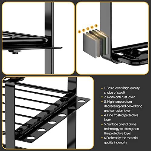 HOYRR Power Tool Organizer, Drill Holder Wall Mount, Garage Tool Organizers With 5 Drill Holders, Heavy Duty Tool Shelf With Basket, Perfect Tool Organizer Gift for Father