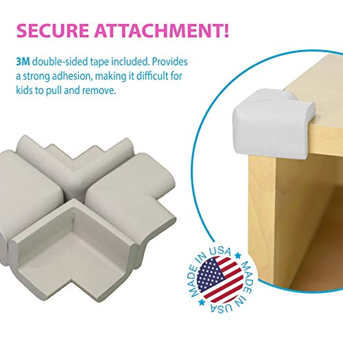 Kidkusion Table Cushion | Made in USA | 20 Feet + 8 Corners | Taupe | Baby Proof Furniture Edge and Corner Guards