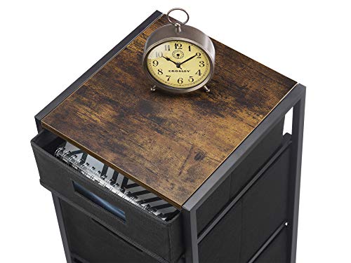 Whitmor Rolling 3-Drawer Storage Utility Cart, Brown