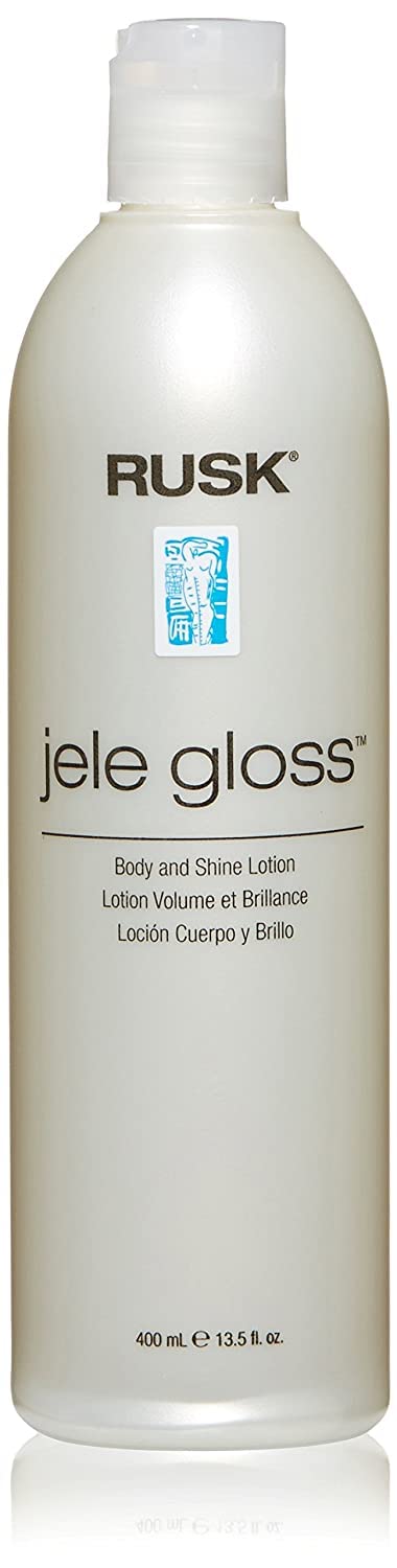 RUSK Designer Collection Jele Gloss Body and Shine Lotion, 13.5 Oz, Light-Hold Styling Lotion that Refines, Shines, and Gives Body to Hair, Adds Hold, Control, and Sheen