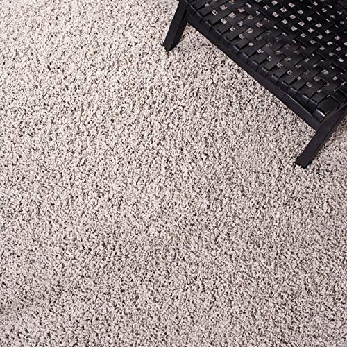 SAFAVIEH Venus Shag Collection 4' x 6' Taupe VNS520E Solid Non-Shedding Living Room Bedroom Dining Room Entryway Plush 1.8-inch Thick Area Rug