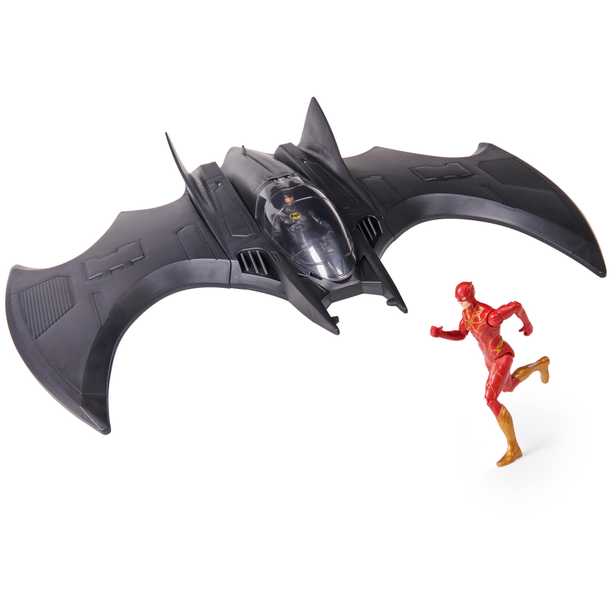 DC Comics, The Flash Ultimate Batwing Set The Flash and Batman Action Figures, 4-inch Playset Kids Toys for Boys and Girls 3 and Up