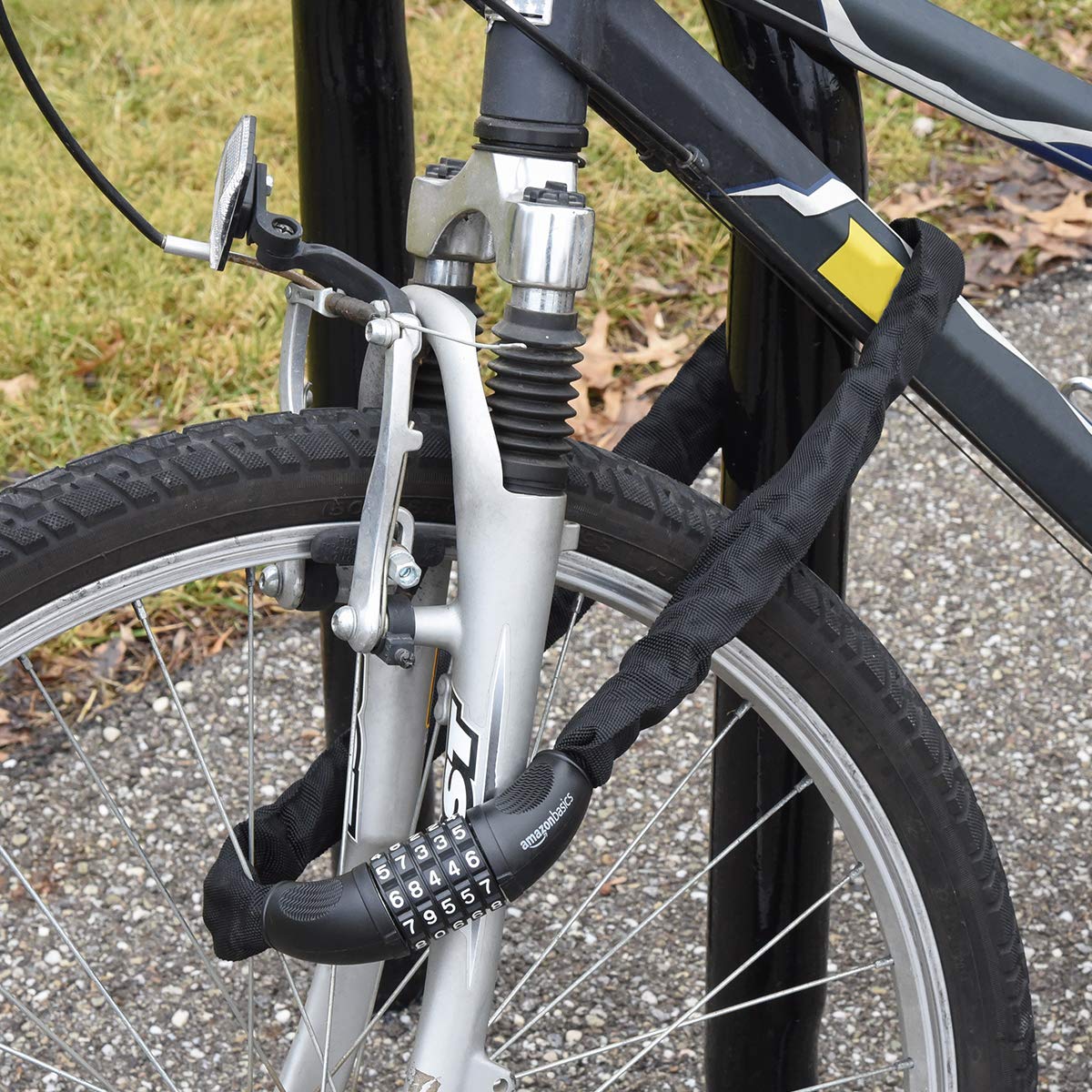 Amazon Basics 5-Digit Bike Combination Lock Chain Cable, 1-Pack, 3.2 ft, Black
