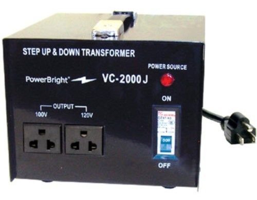PowerBright Vc-2000J Transformer Step up/Down 2000 Watt Japan 100 or 20 Volt