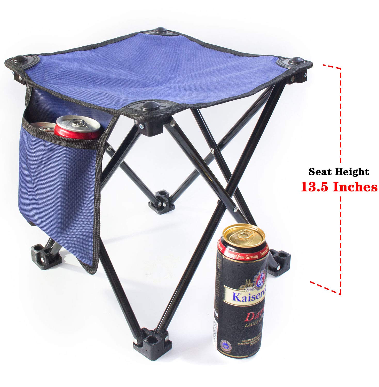 AIWOXING Camping Stool with Carry Bag, Collapsible Folding Portable Seat for Camp Fishing Hiking Gardening Beach, Small Foldable Camping Stools Chair, Blue