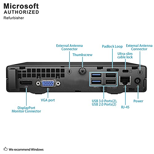 HP EliteDesk 705 G3 - Mini Desktop - A10 PRO-8770E 2.8 GHz - 8 GB - 128 GB SSD 1GG27US#ABA (Renewed)