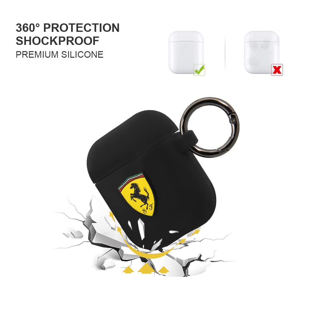 AIRPODS 1/2 - SILICONE BLACK RING for GEN 1/2 - FERRARI