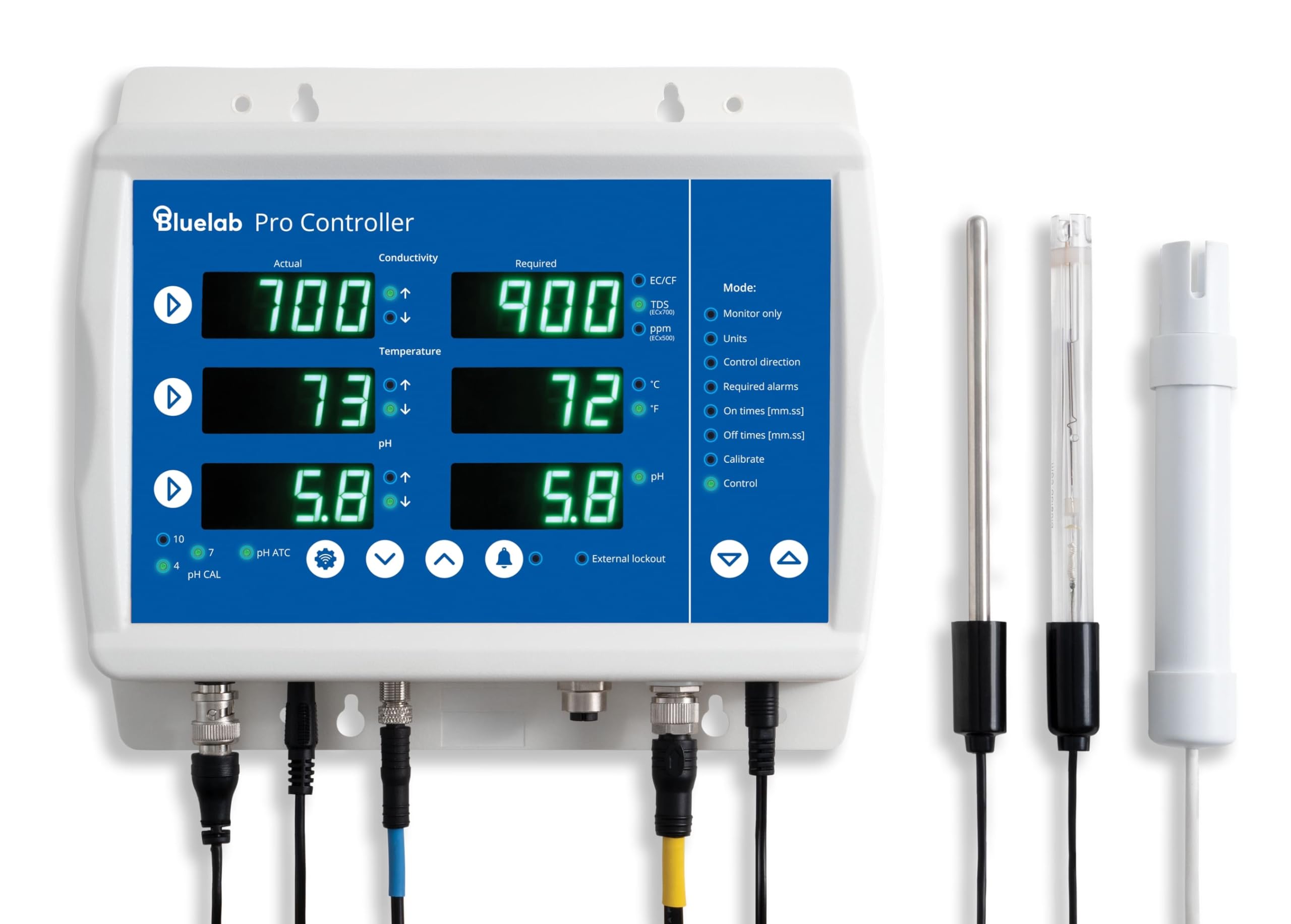 Bluelab Pro Controller Wi-Fi Fully Automated 24/7 Digital Monitor for Hydroponics Multi-Nutrient & pH Dosing with EC Temperature Probe and Edenic Remote Monitoring Essential for Agriculture