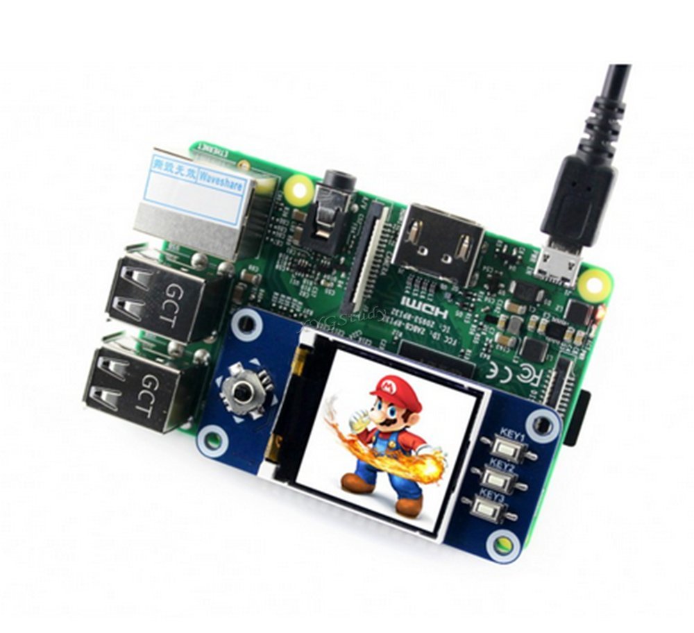 XYGStudy 1.44 inch LCD Display HAT 128x128 Pixels SPI Interface for Raspberry Pi 2B/3B/Zero/Zero W