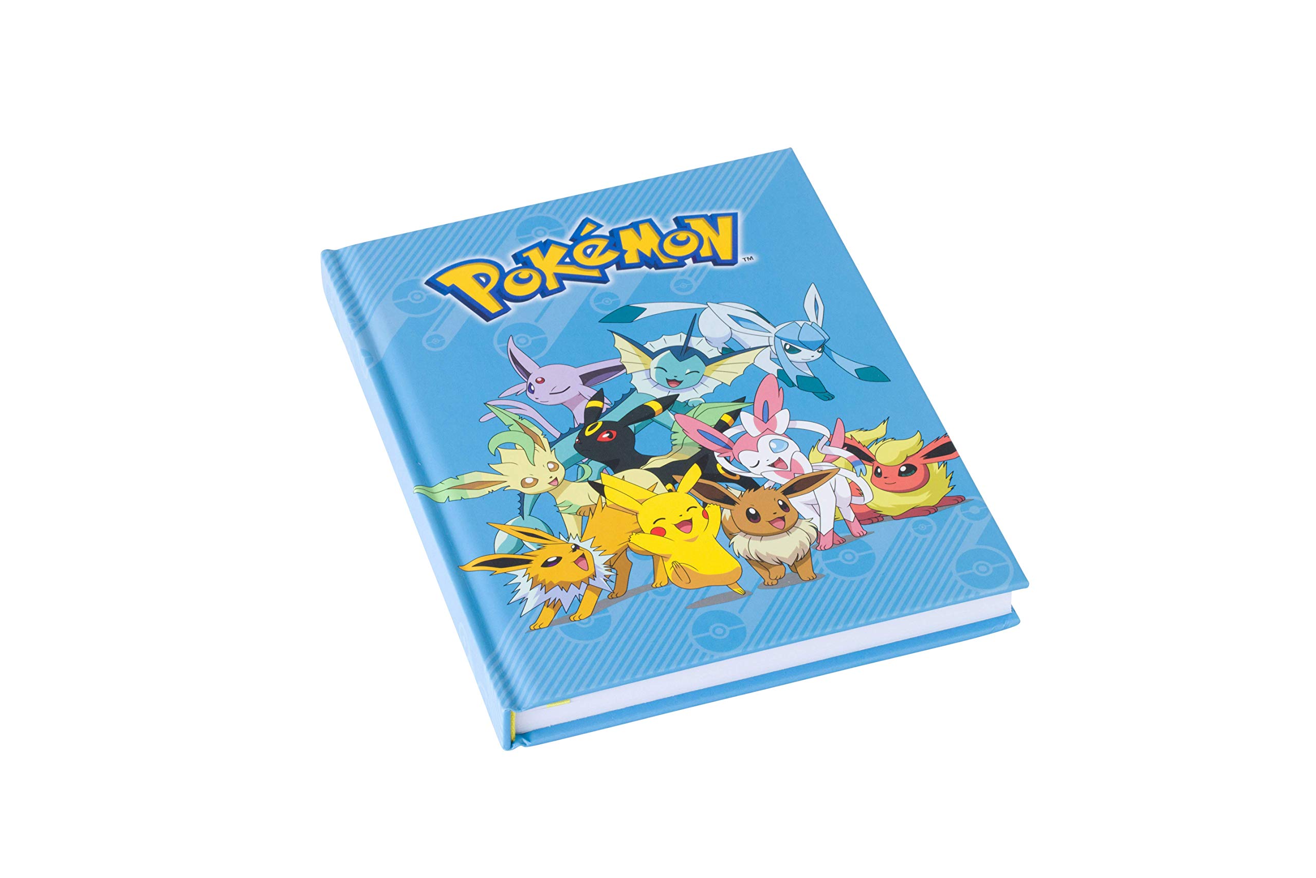 Silver Buffalo Pokémon Eevee & Pikachu Hard Cover Journal Notebook with Ribbon Book Mark, 6 x 8 inches, Blue