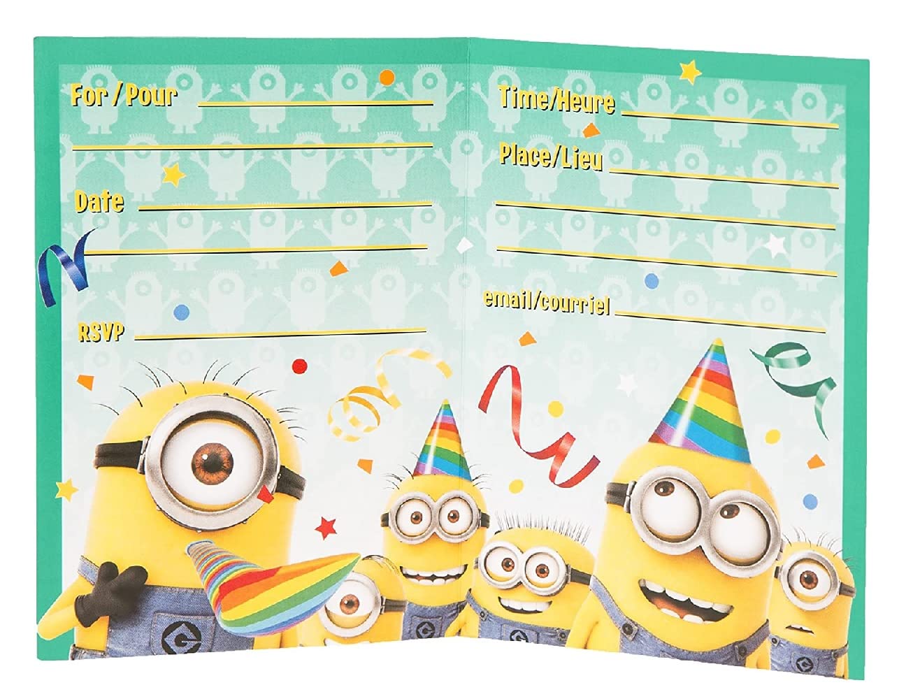 Unique Despicable Me Birthday Party Supplies Bundle Pack includes Party Invitations with Envelopes - 16 Count