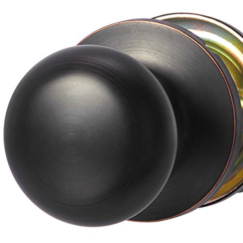 Amazon Basics Closet Door Knob, Round, Matte Black