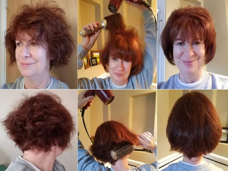 Salon Boar Blow-Dry Round Brush for Straightening, Styling, Curling Shoulder-Length Hair, Medium Ceramic Vented Roller (1.7" Barrel, 2.8" with Bristles)