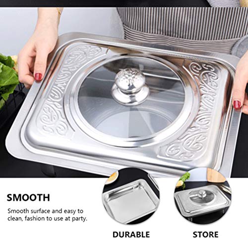 Cold Food Buffet Buffet Food Warmer Thickened Stainless Steel Chafing Dish with Lid Temperature Maintenance Food Holder Warmer Tray for Catering Buffet Kitchen Party Dining Buffet Server