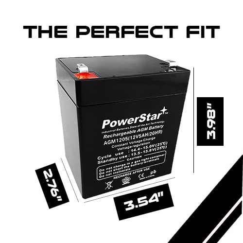 PowerStar-FRESH New 12V 5AH Battery for UB1250 D5741 Home Security Alarm