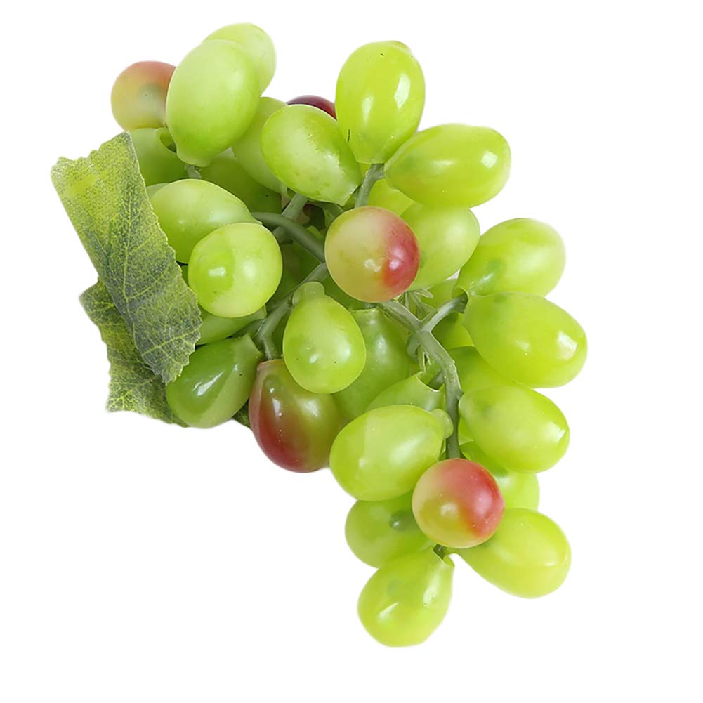 Aland-1 Bunch Fake Grape Artificial Plastic Lifelike Faux Fruit Home Garden Decoration - Purple