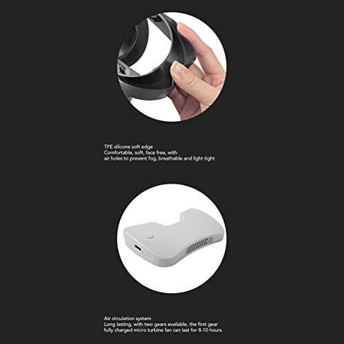 Active Air Circulation Facial Interface for Oculus Quest 2,Replace Silicone Face Case Pad with Rechargeable Micro Silent Ventilation Host,4400mAh Battery (Apple Grain)