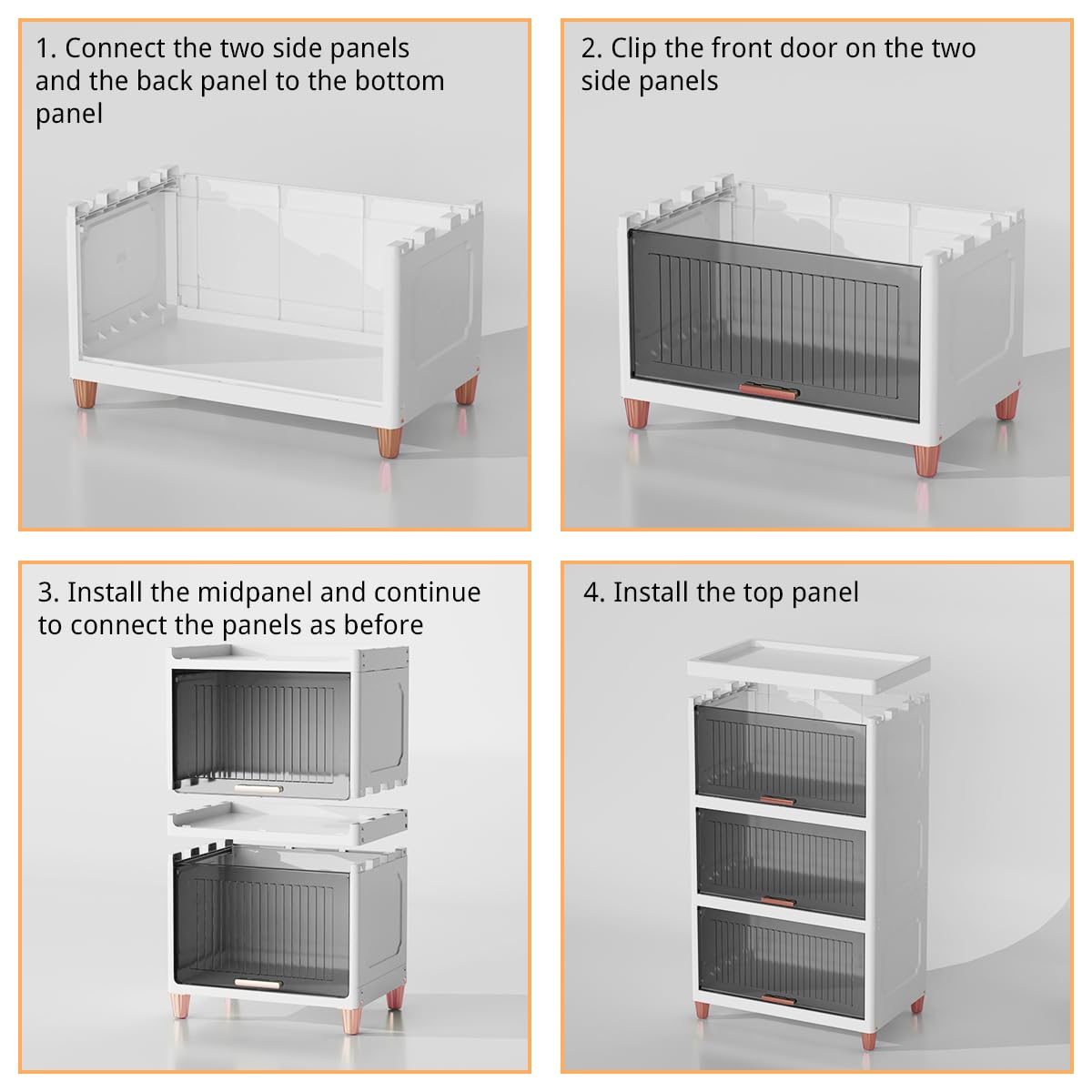 MQmaiqing Storage Bins with Lids, Plastic Storage Bins, 100Gal 5-Tier Clear Storage Bins, Clothes Storage Bins, Pantry Organizers and Storage, Large Storage Bins, Flip Open Storage Bins, 23.6in Long