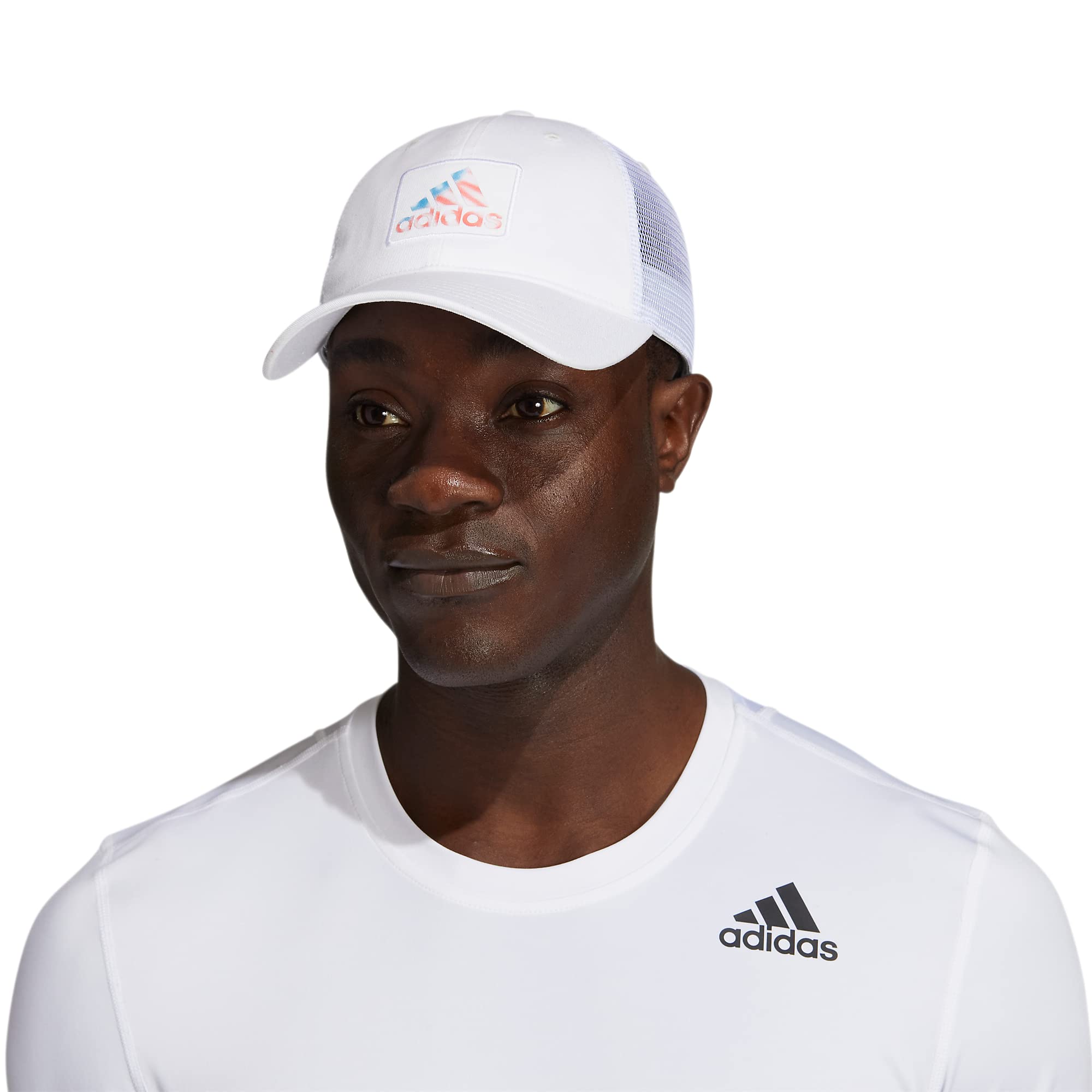 adidas Men's Mesh Snapback, White/White/Americana, One Size