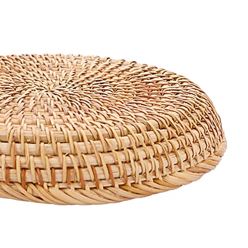 Hipiwe Small Key Basket Bowl for Entryway 7.6" Round Woven Wicker Basket Snacks Fruit Candy Serving Basket Tray Rattan Organizer Basket for Keys Wallet Cell Phone