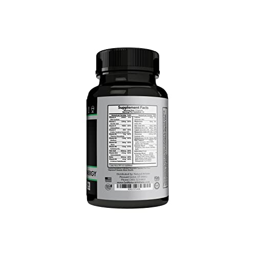 Active Men's Daily Multivitamin Supplement with Natural Energy Boosters, Immune Blend, Male Hormone Support, Minerals & Antioxidants (60 Pills)