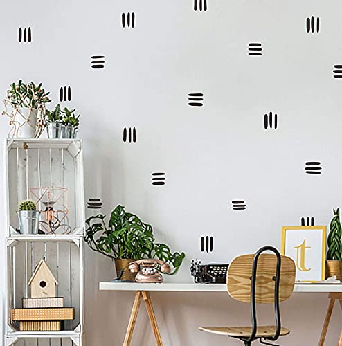 Line Wall Decals Modern Wall Stickers Black Vinyl Stickers for Wall Removable Peel and Stick Wall Decals Irregular Stripe Wall Sticker for Nursery Kids Room Living Room Bedroom Office Terracotta Decor