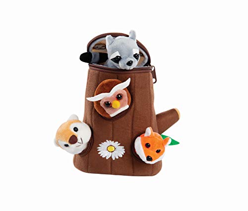 Etna Friends of the Forest Talking Treehouse Playset - 5 Plush Woodland Animals with Carry Case