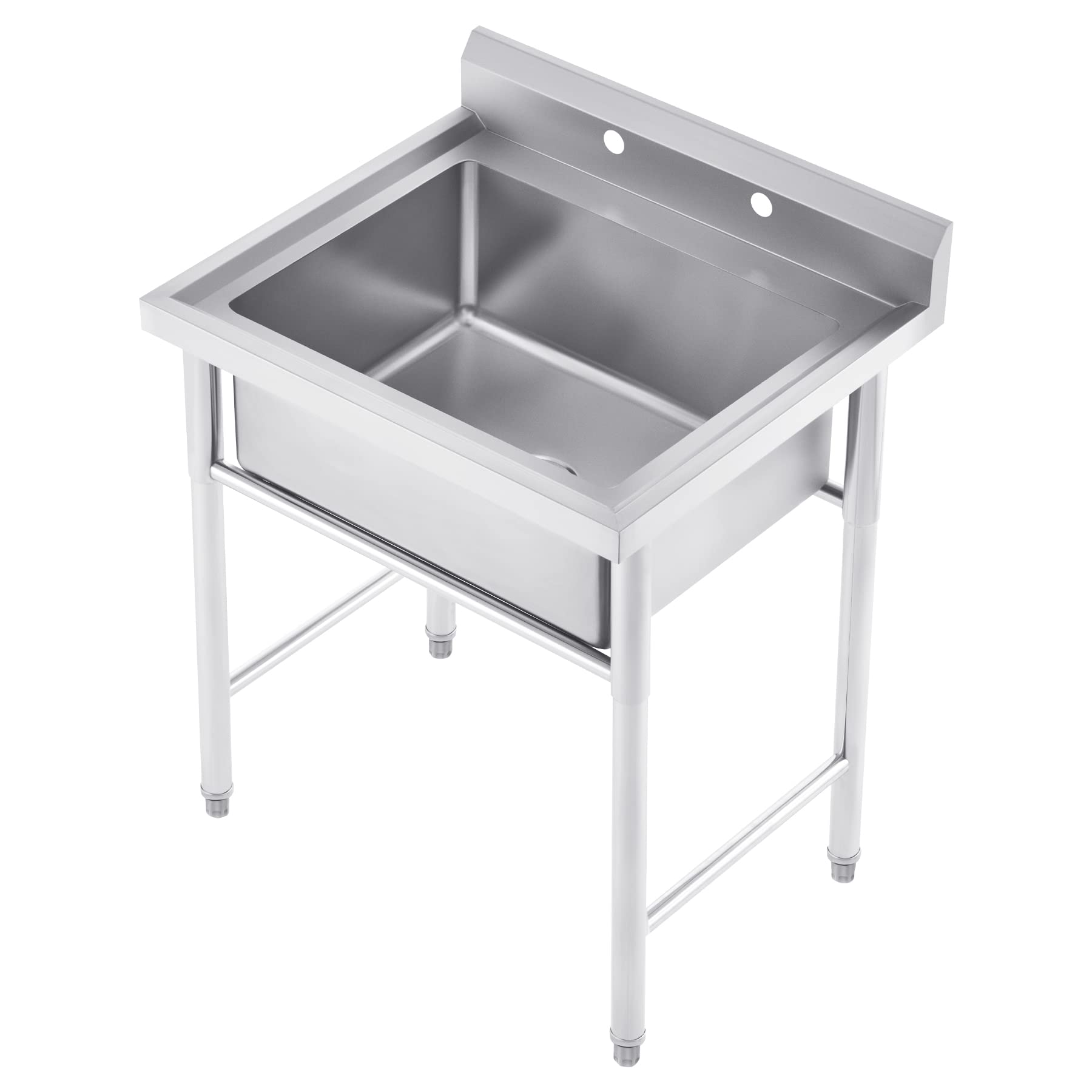 WILPREP Commercial Stainless Steel Sink, Free Standing Utility Single Bowl Restaurant Sink, Kitchen Prep & Utility Sink for Home, Garage, Bar, Laundry Room (1 Compartment,29" W x 25.2" D x 37.4" H)