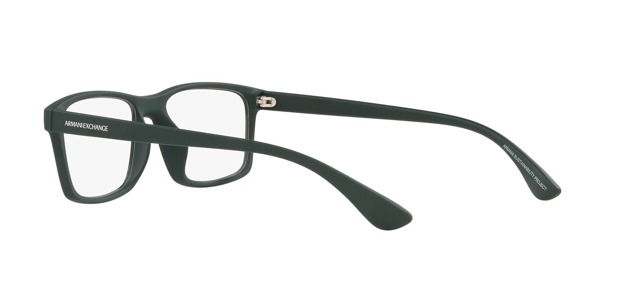 A|X ARMANI EXCHANGE Men's Ax3083u Universal Fit Rectangular Prescription Eyewear Frames, Matte Green/Demo Lens, 56 mm