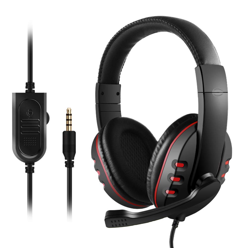 Docooler 3.5mm Wired Gaming Headphones Over Ear Game Headset Noise Canceling Earphone with Microphone, for PC Laptop PS4 Smart Phone