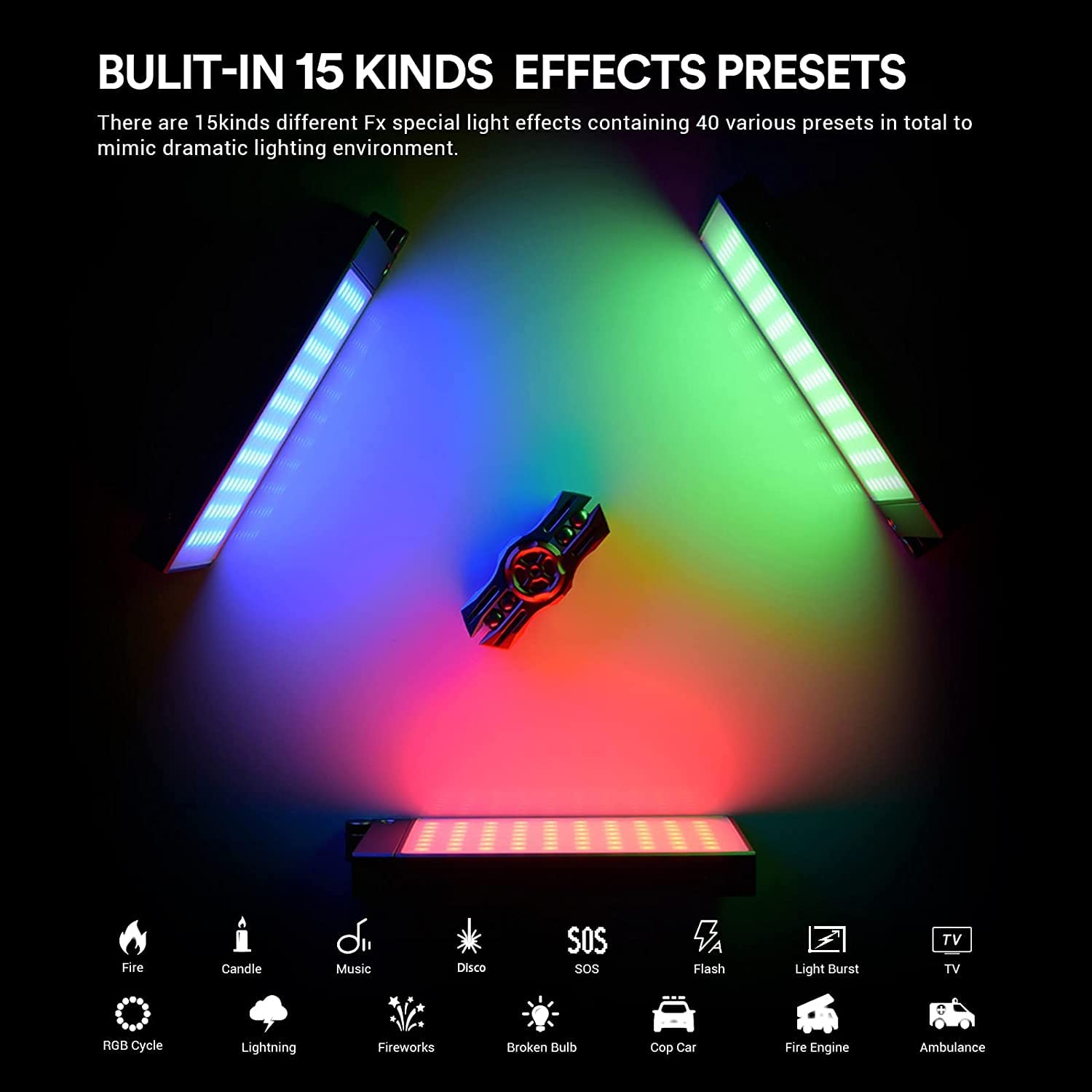 Godox M1 RGB Camera Light, Portable LED Video Light, Pocket Full Color LED Video Light Panel CRI 97+ 2500k-8500k, Music Beats Function and 15 FX Lighting Effects with Aluminum Alloy Body - Gray
