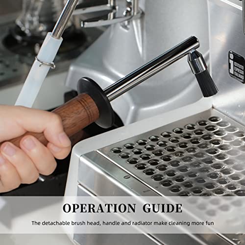 Coffee brush Anti-scalding handle Espresso Machine Cleaning Brush High-Pressure Steam Brush For Searchpean Coffee Maker Espresso Brush Tools Accessories For Baristas (Two brush heads)