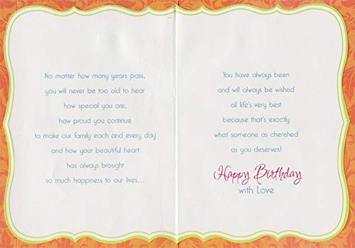 Designer Greetings Blue and Orange Dress: Beautiful Inside and Out Birthday Card for Daughter