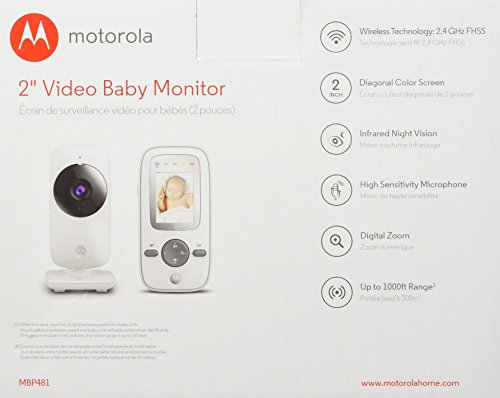 Motorola MBP481 2.4 GHz Digital Video Baby Monitor with 2-Inch Color Display, Digital Zoom, and Infrared Night Vision