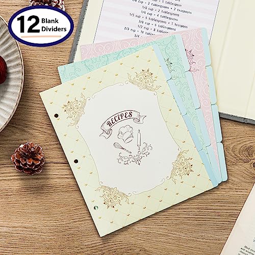 COFICE Recipe Binder Book to Write in Your Own Recipes with Plastic Sleeves, Blank Family Recipe Cards Organizer Kit (Gray)