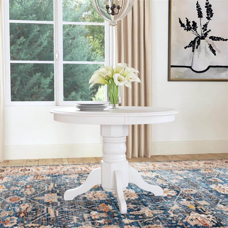 Homestyles Warwick Dining Table, W-42β, D-42β, H-30β, Off White