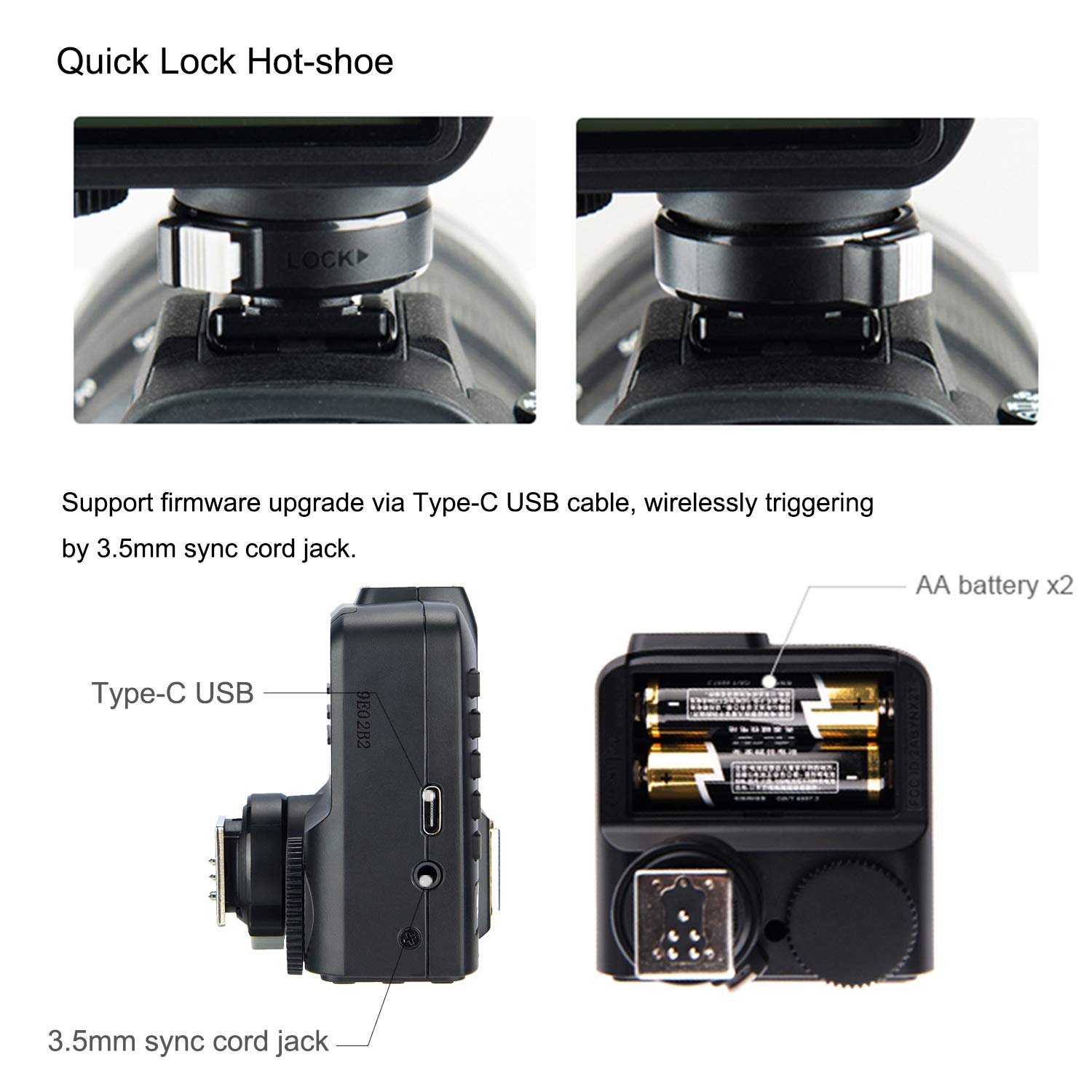 Godox X2T-O TTL Wireless Flash Trigger for Olympus Panasonic, Support 1/8000s HSS Function, 5 Dedicated Group Button and 3 Function Button for Quick Setting