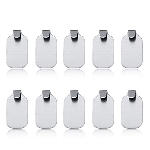 MXtechnic Self Adhesive Hook Stick on Wall 304 Stainless Steel Polished Hanging Clothes Coat Hat Hooks and Strong Heavy Duty Metal Super Power Hooks Storage Organizer (10 Pack) (Hooks-10)