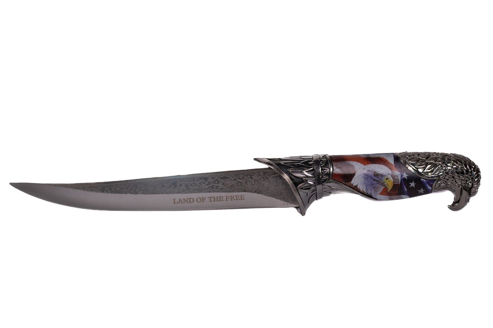 American Eagle Dagger Pocket Knife, 8 inch Stainless Steel Blade Pocket Knife with God Bless America lettering printed on dagger case| Dagger Handle in Shape of American Eagle| with Pocketclip for Camping, Fishing, Hiking, Gifts for Father, Husband