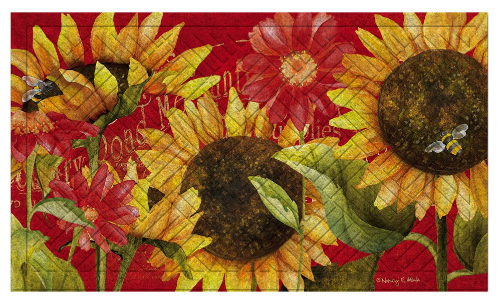 Evergreen Flag & Garden 41EM2122 Sunflower Floor Embossed Door Mat, Multicolor