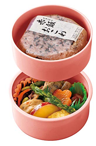 Skater Sumikkogurashi 2 Tier Round Bento Lunch Box with Folk (17oz) - Authentic Japanese Design - Microwave Safe - Pink
