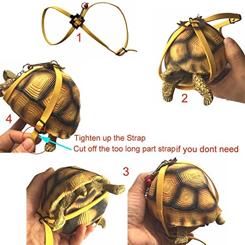 Vehomy Turtle Leash Lizard Leash Tortoise Harness Strap Pet Collar Leash Tortoise Walking Lead Control Rope S