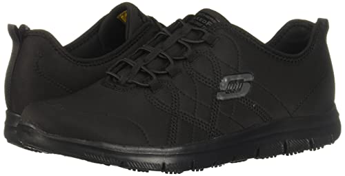 Skechers for Work Women's Ghenter Srelt Work Shoe, Black, 7 M US